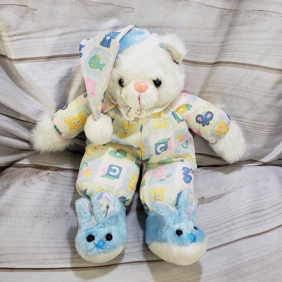 Vintage | Toys | Vintage Interpur White Bedtime Teddy Bear Abc Pajamas ...